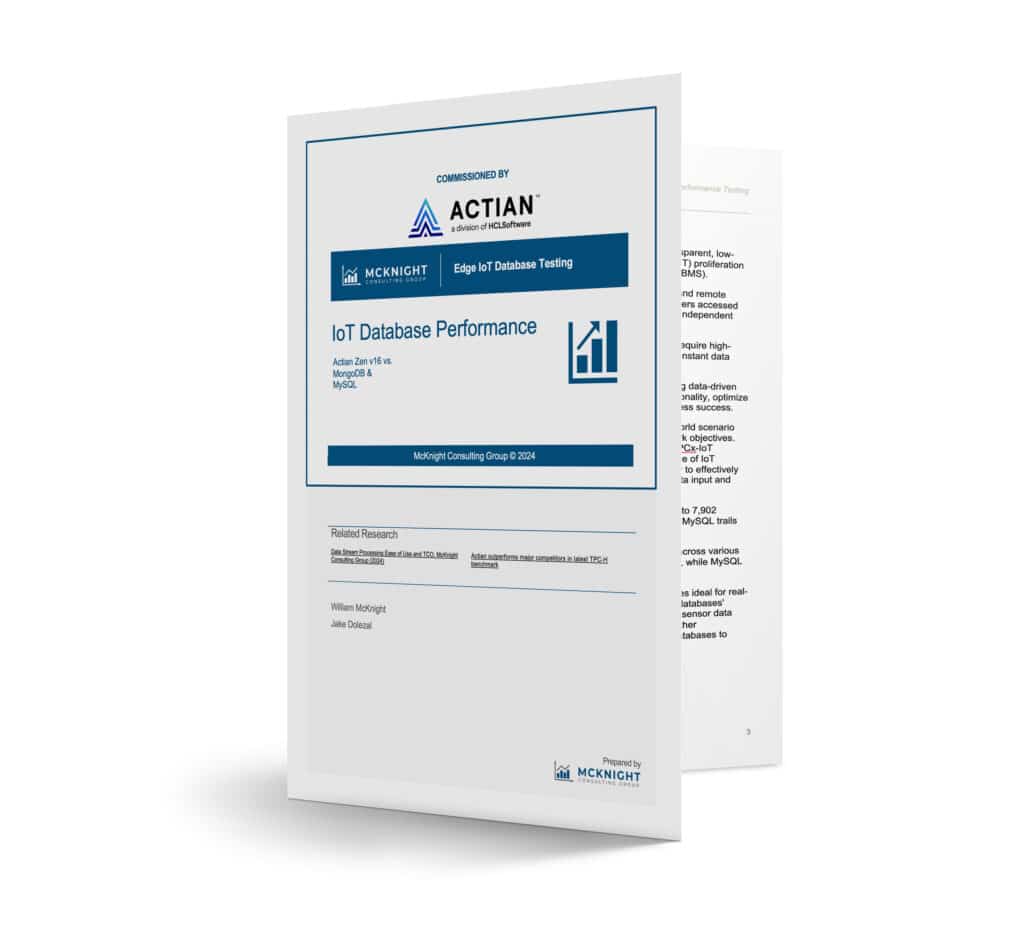 Actian Zen Comes Through in Latest TPCx-IoT Benchmark